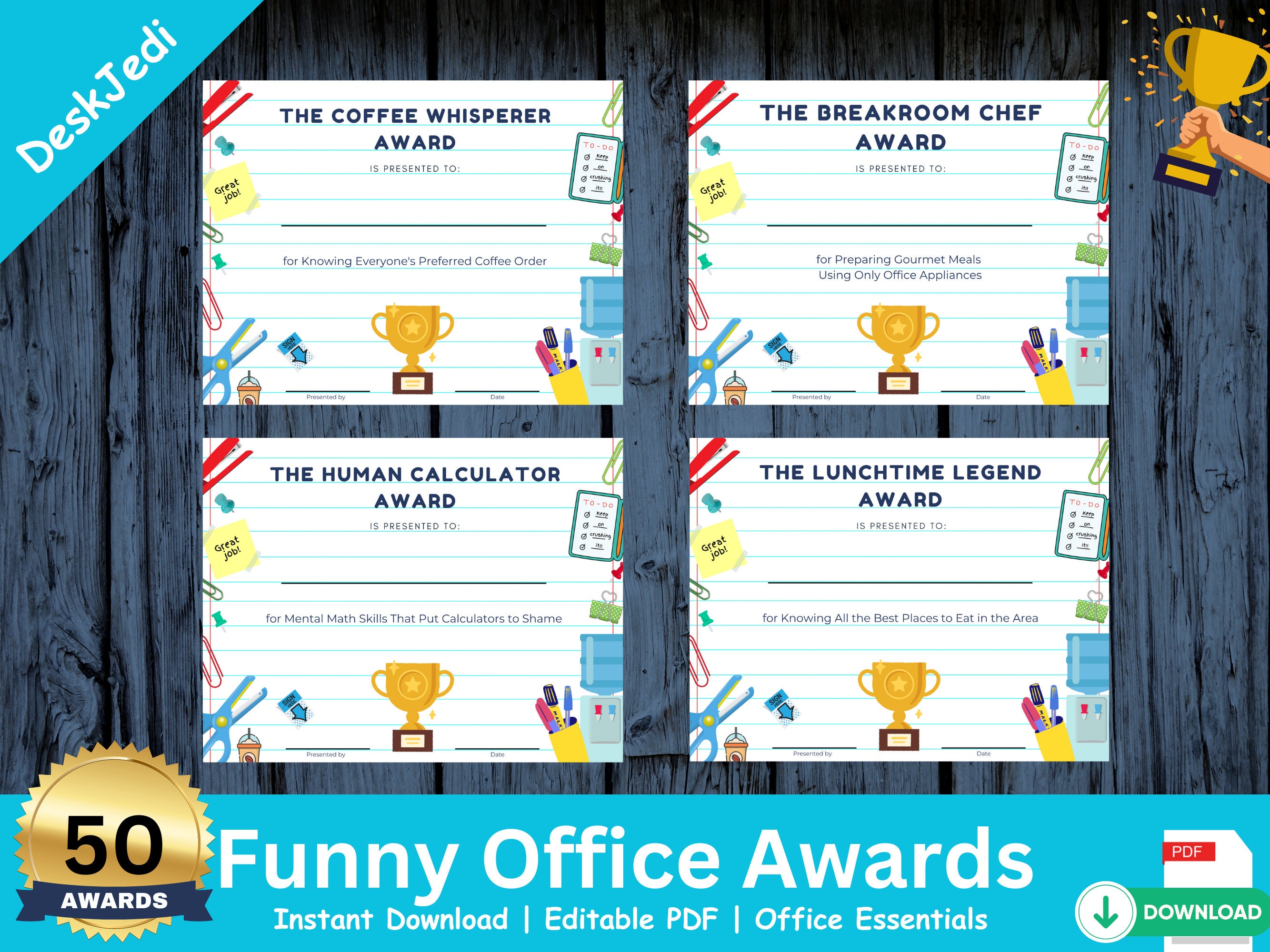 50 Funny Office Awards - Printable Certificates to Boost Morale ...