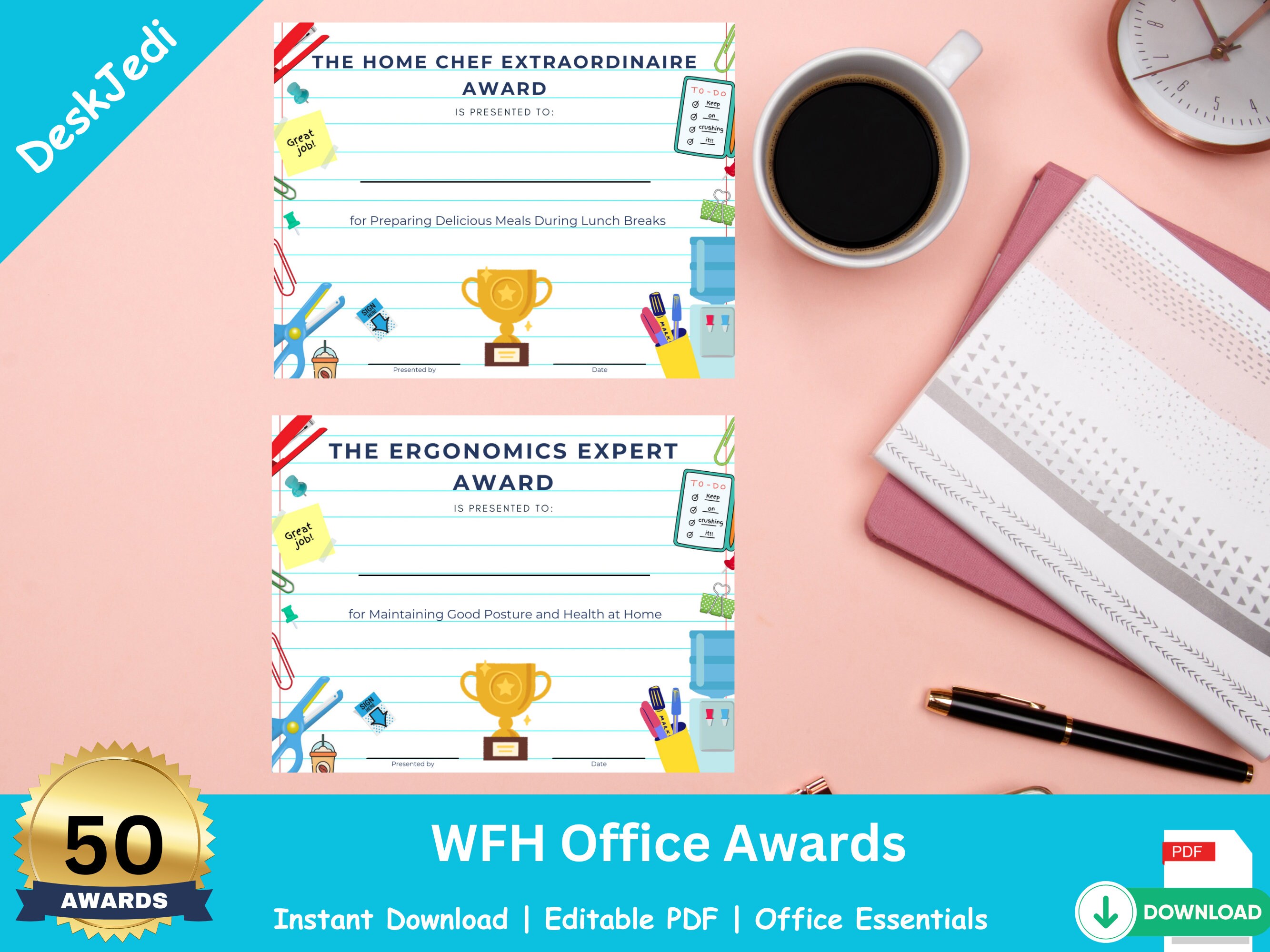 50 WFH Theme Digital Awards Boost Workplace Morale & - Etsy