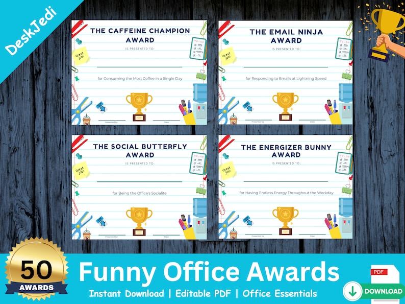 50 Funny Office Awards - Printable Certificates to Boost Morale ...