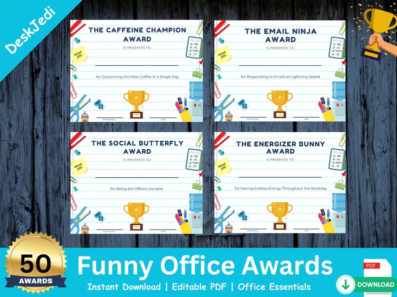 150 Ultimate Employee Office Award Certifcates 8 Blank Award Templates ...
