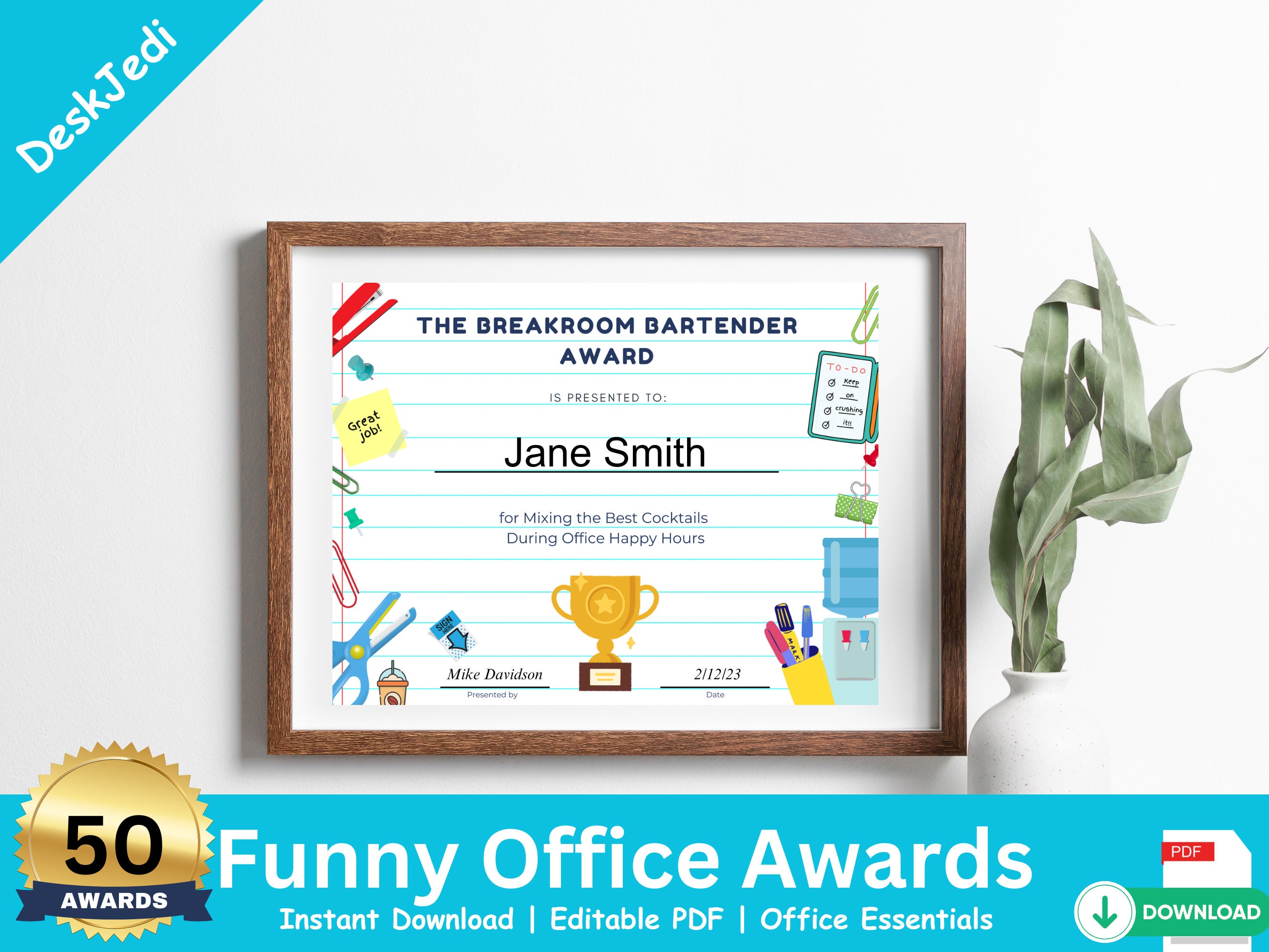 50 Funny Office Awards - Printable Certificates to Boost Morale ...