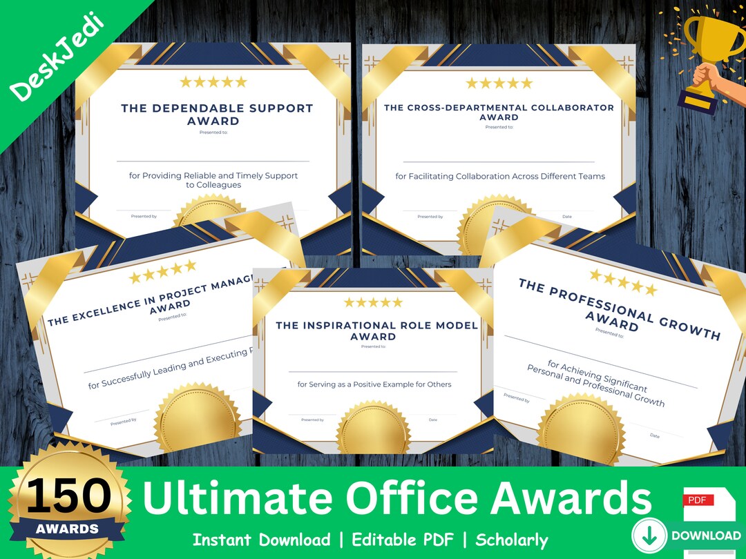 150 Office Awards + 8 Blank Award Certificates - Boost Morale ...