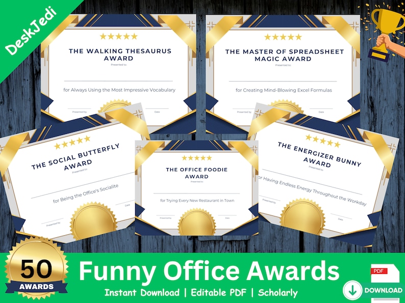 50 Funny Office Awards - Printable Certificates | Boost Morale ...