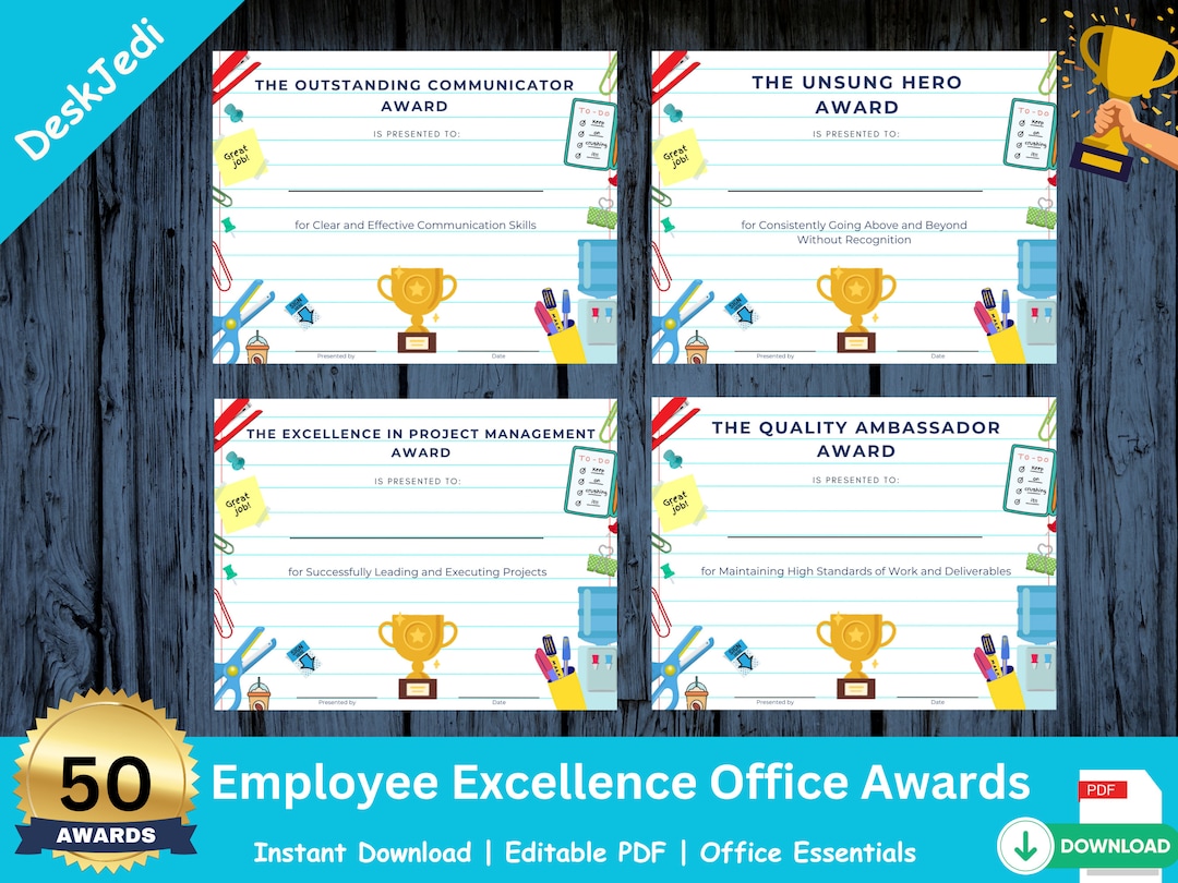 50 Employee Excellence Office Awards | Boost Workplace Morale ...