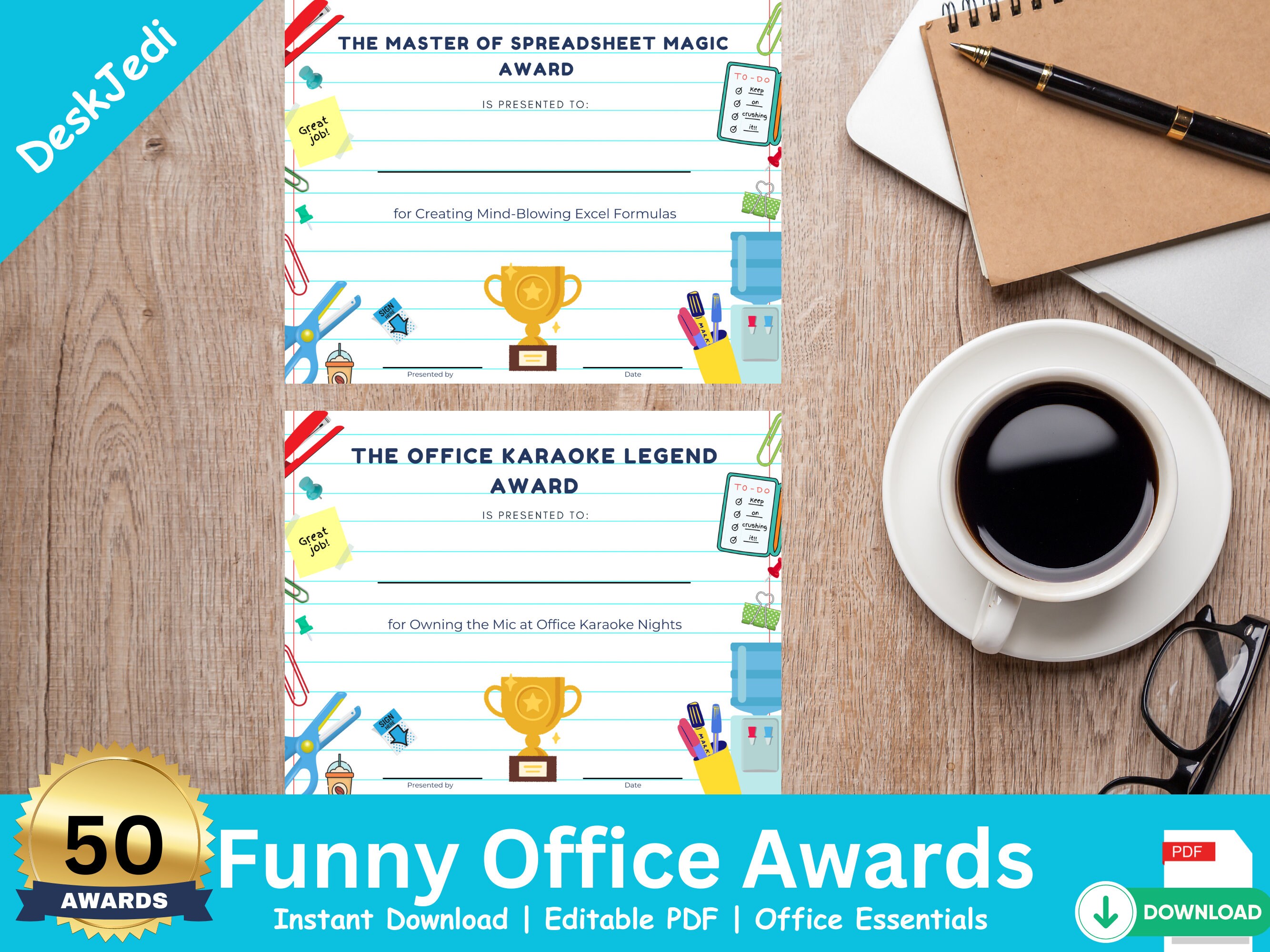 50 Funny Office Awards - Printable Certificates to Boost Morale ...