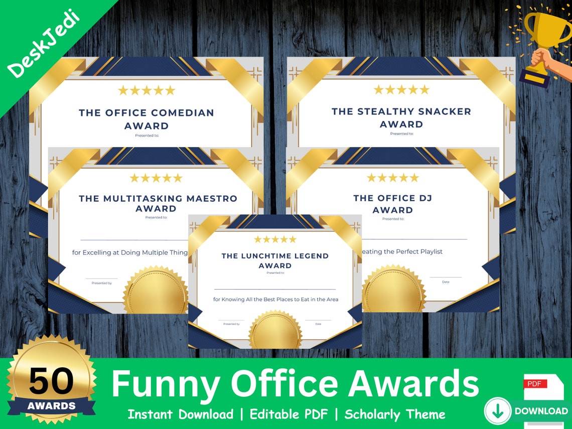 50 Funny Office Awards - Printable Certificates | Boost Morale ...