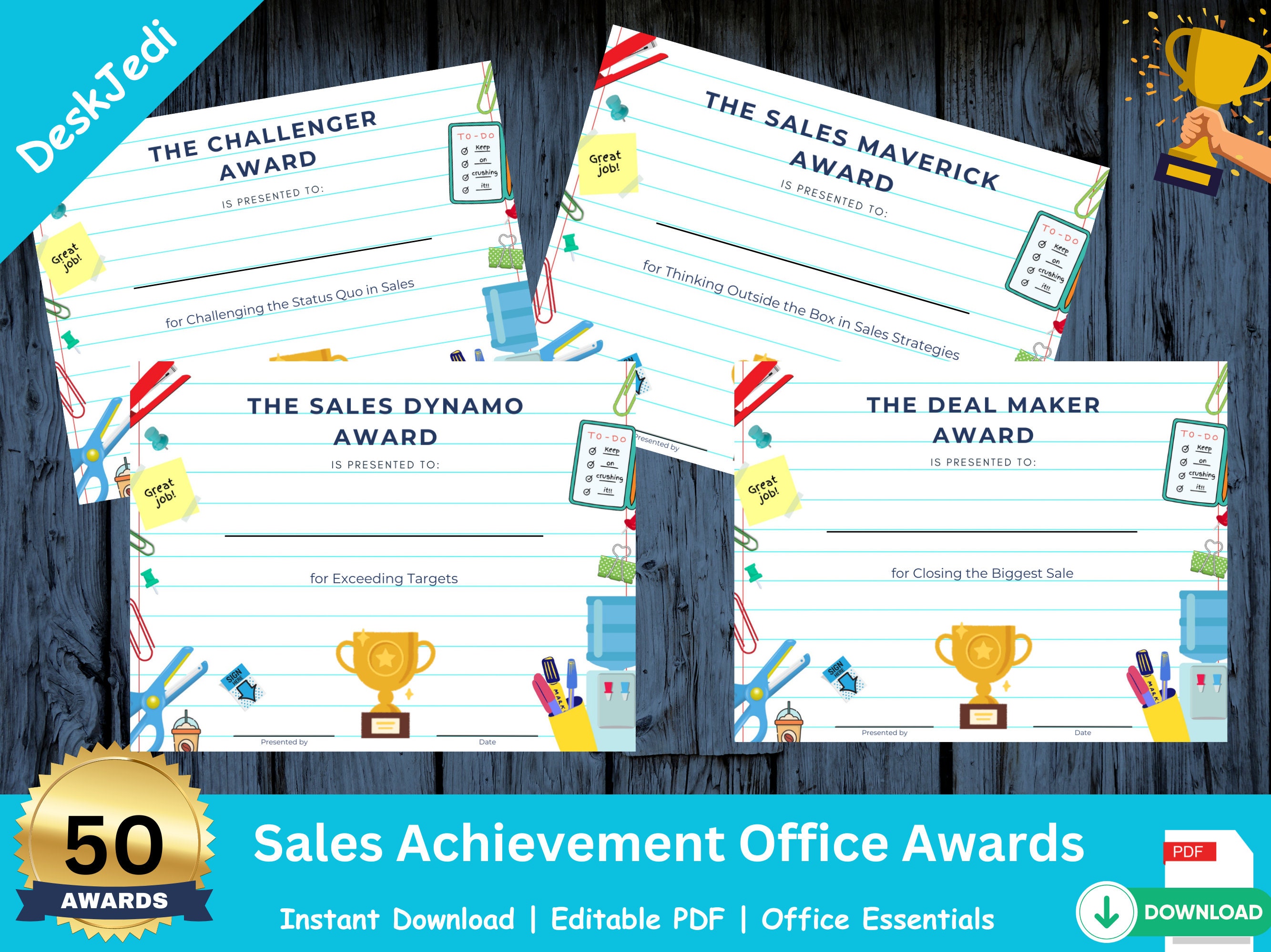 150 Sales Superstar Printable Certificate Awards + 8 Blank Award ...