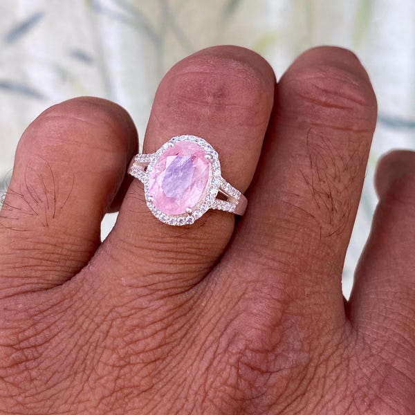 Pink Beryl Ring - Etsy