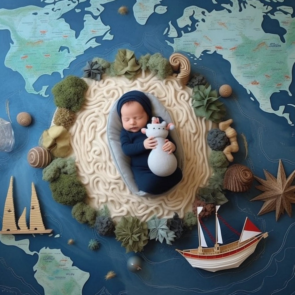 Voyage New Born, Baby Backdrop, Customized New Born Baby Photography ...
