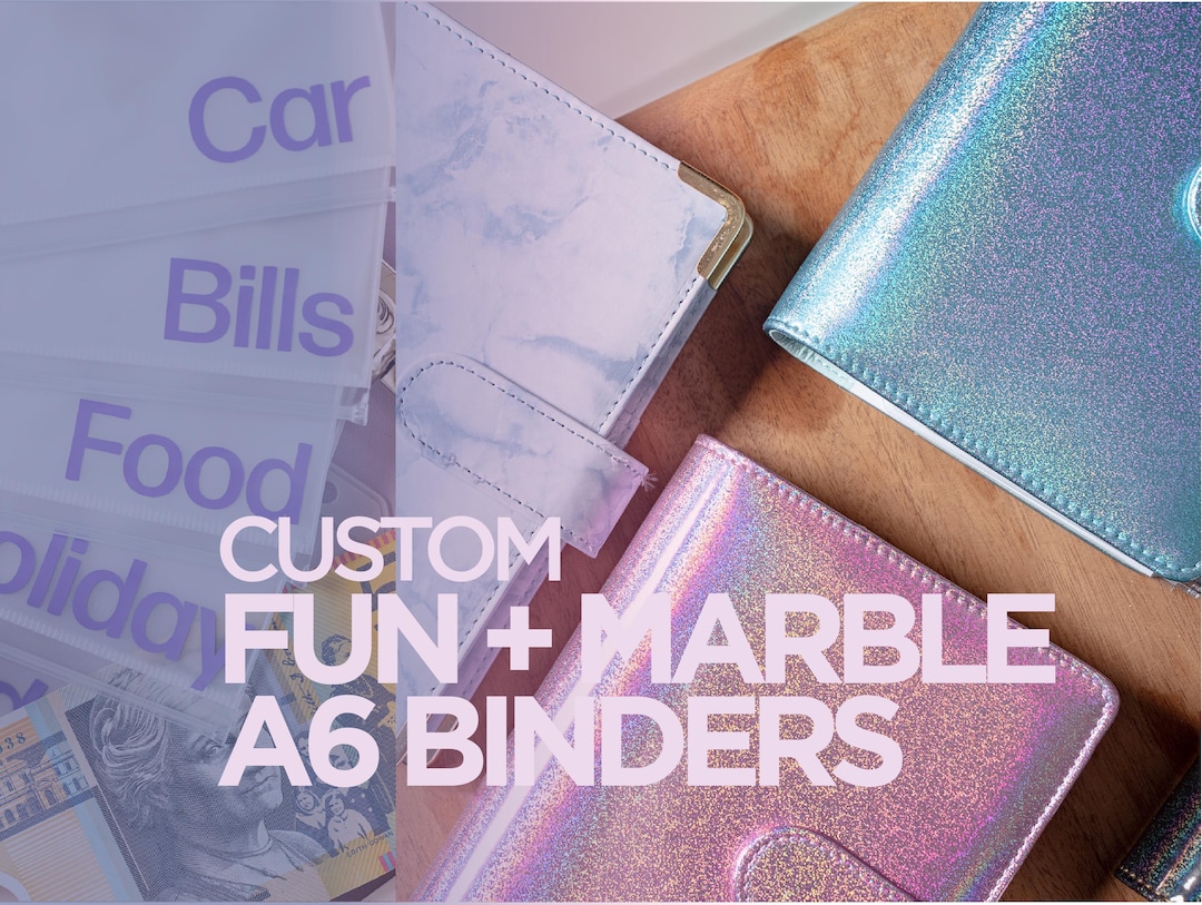 Personalised Budget Binder for Cash Savings - Marble and Sparkle ...
