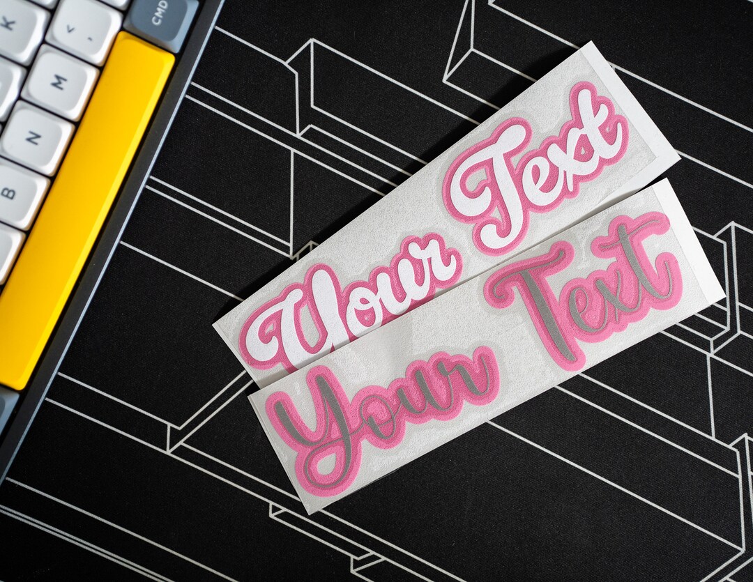 Customise Your Own Name Sticker, Two Colour Layered Vinyl Decal - Etsy