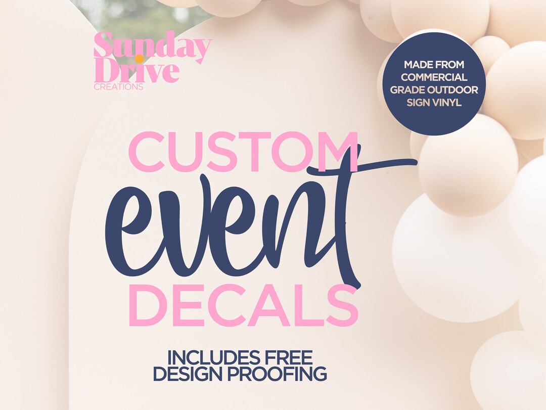 Custom Event Decal: Personalized Wedding & Birthday Signage - Etsy ...