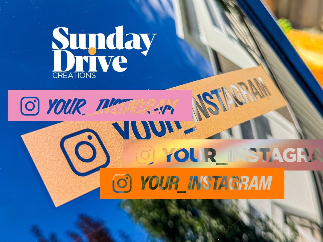 Custom Instagram Vinyl Sticker - Reverse Color Social Media Decal ...
