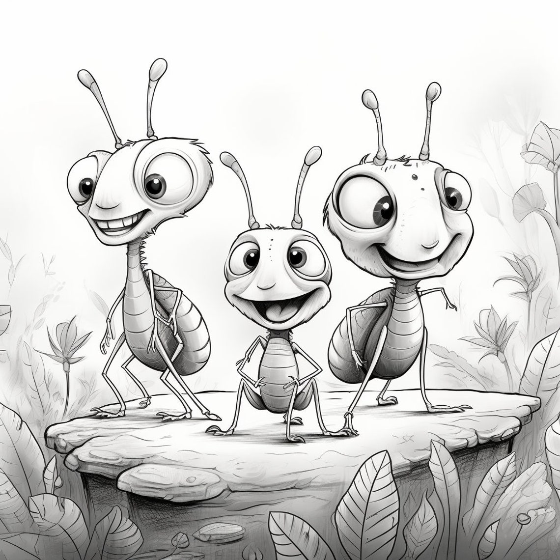 Beautiful Bugs Coloring Book, 20 Pages, Bugs Coloring Pages, AI ART ...