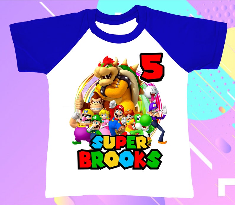 Personalized Bowser and Friends Birthday Boy, Birthday Girl, Raglan ...