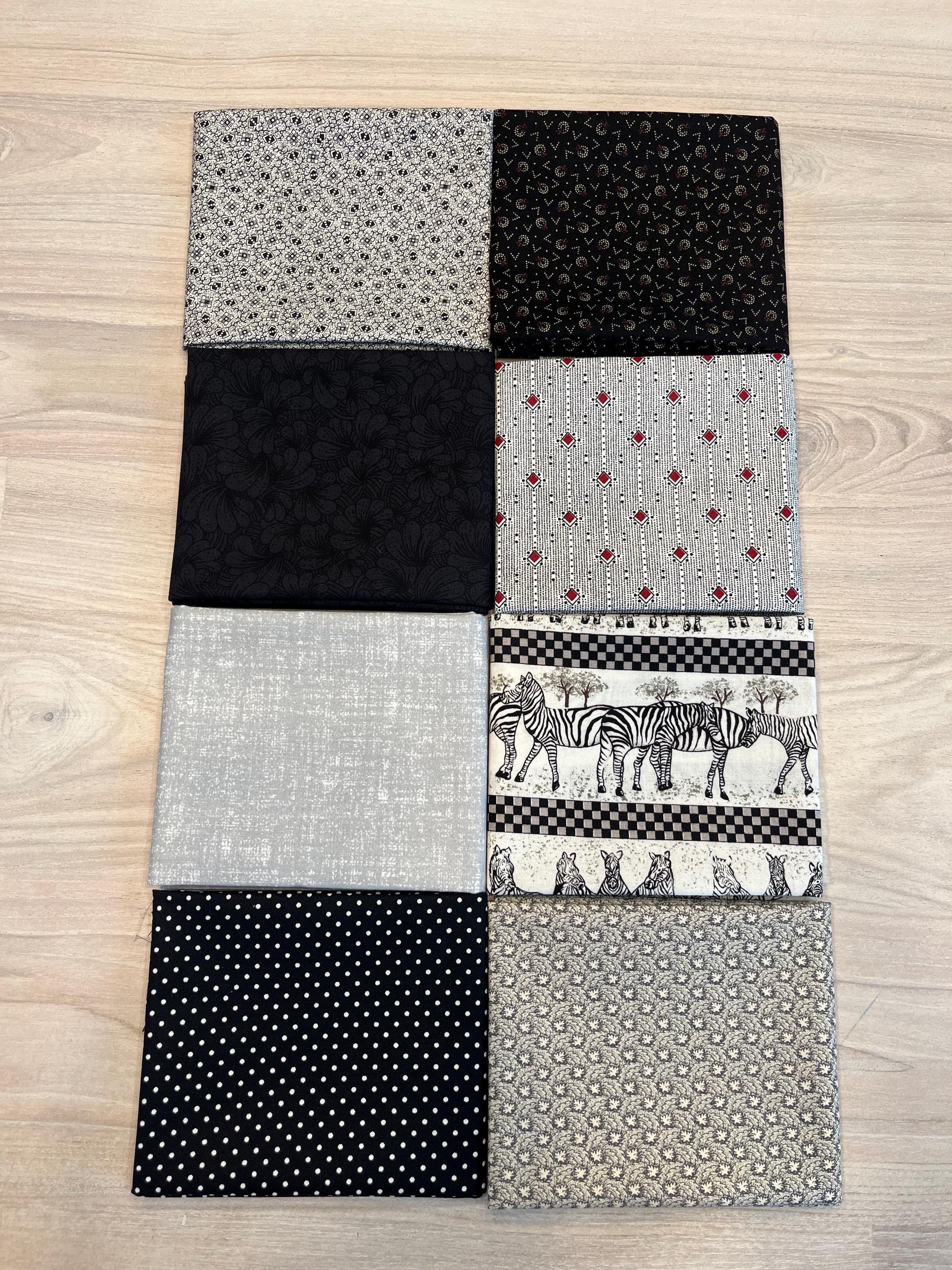 8 PC Fat Quarter Bundle, Black, Dark Grey Color Quilt Fabric Bundle - Etsy