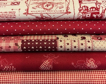 7 Fat Quarter Bundle, Japanese Premium Quality Quilting Fabric LECIEN ...