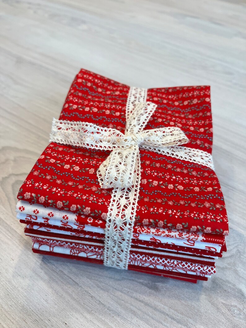 12 PC Fat Quarter Bundle Red Color Quilt Fabric Bundle - Etsy