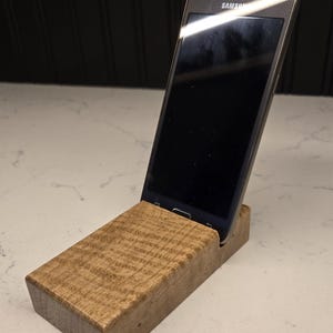 Exotic Wood Phone Stand - Curly White Oak - Etsy
