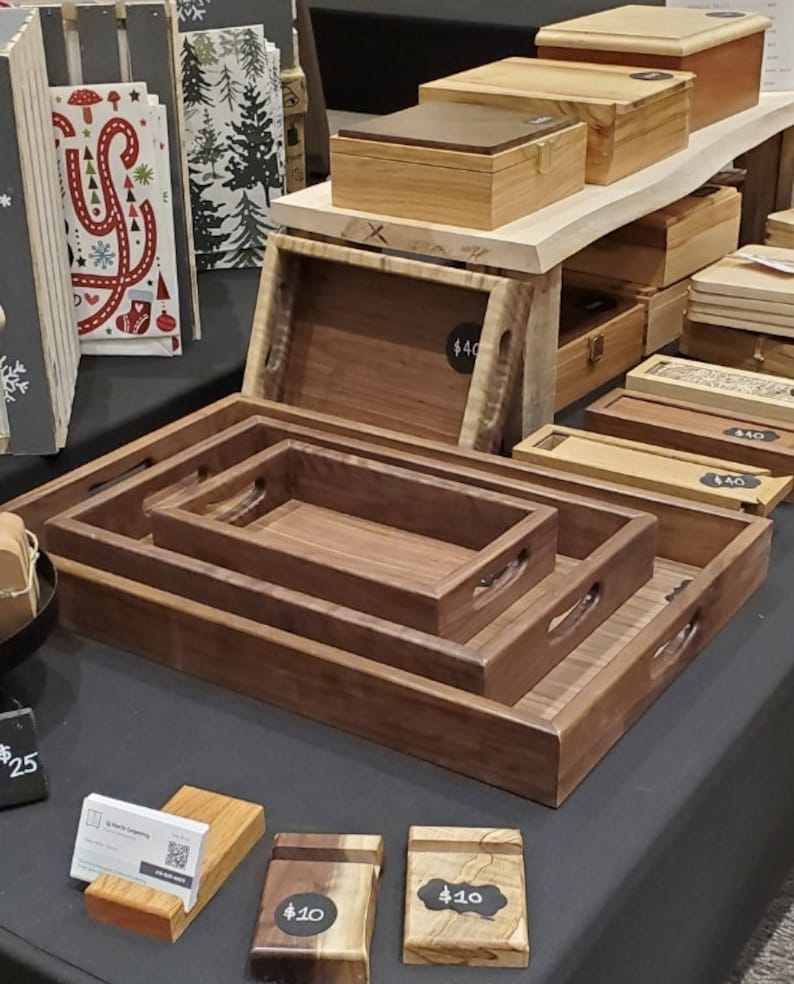 Wooden Tray - Solid Black Walnut - Hand Made - Small - Etsy