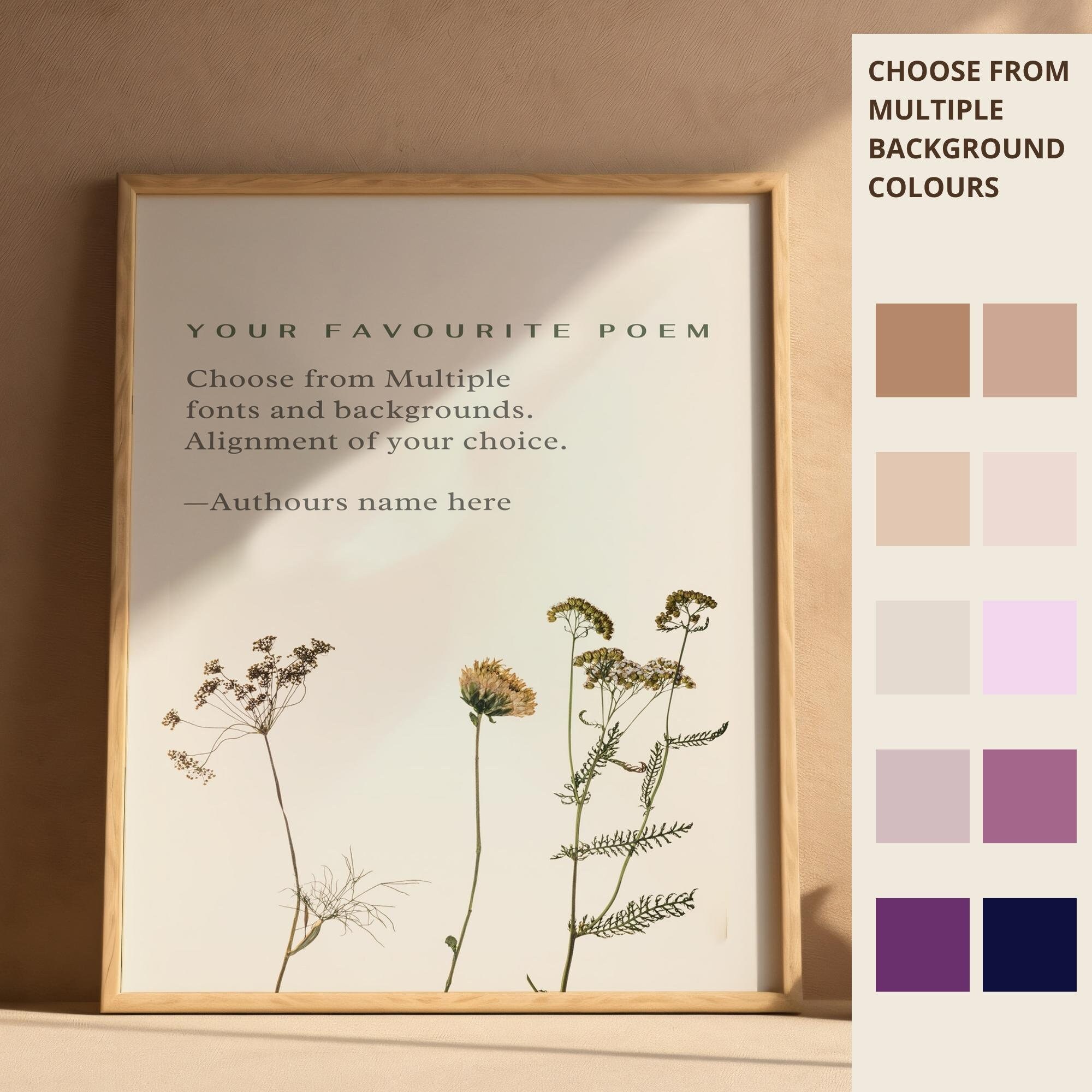 Custom Poem Print Wall Art, Quote Print, Custom Text Print ...