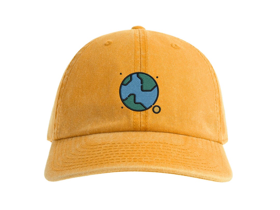 Earth Embroidered Dad Hat: Vintage Planet Cap - Etsy
