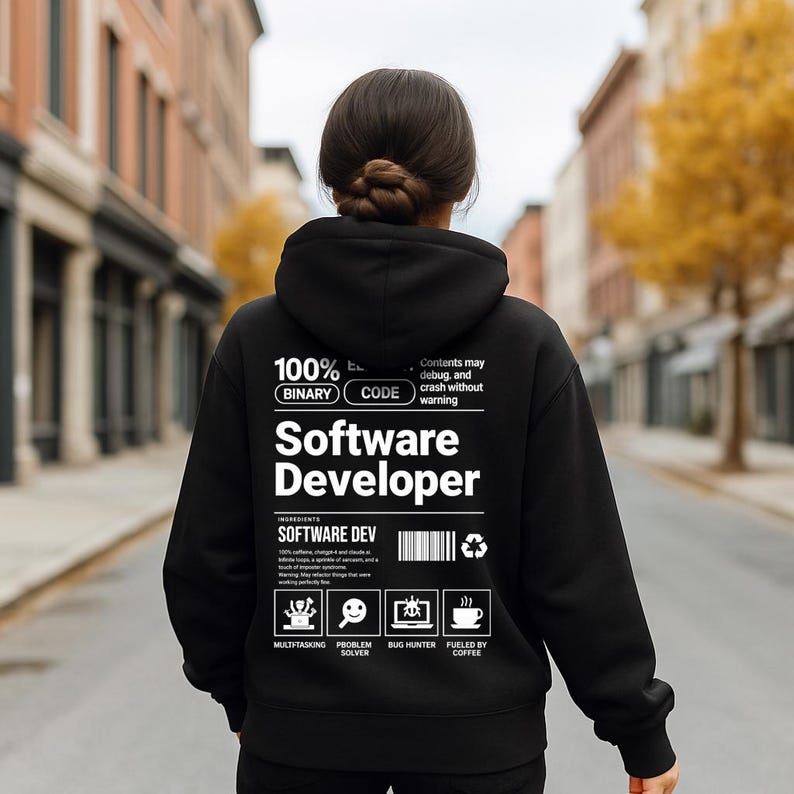 Software Developer Hoodie - Web Developer Present, Coder Apparel, Coder ...