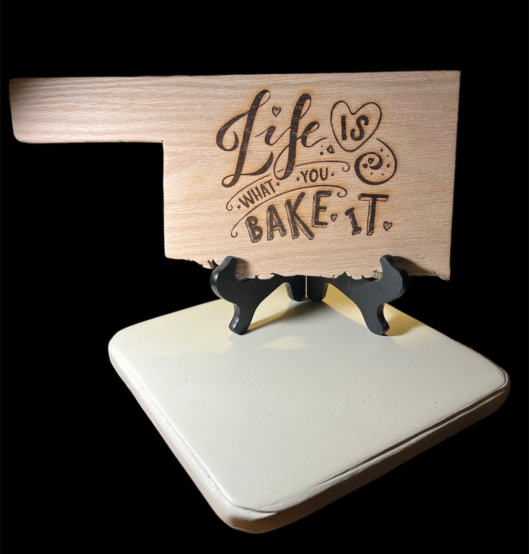 Life is What You Bake It Oklahoma Cut Out Cutting Board. - Etsy