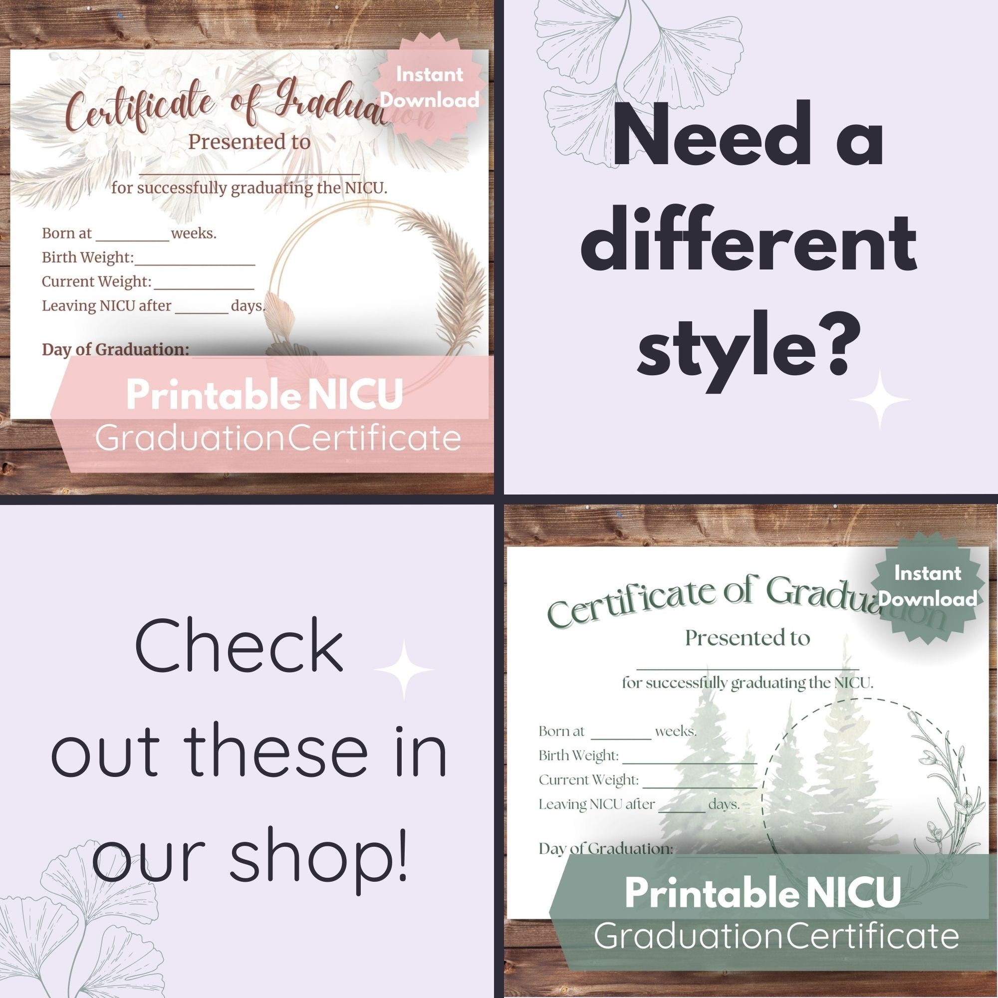 NICU Graduation Certificate NICU Baby Milestone Preemie Milestone Card ...