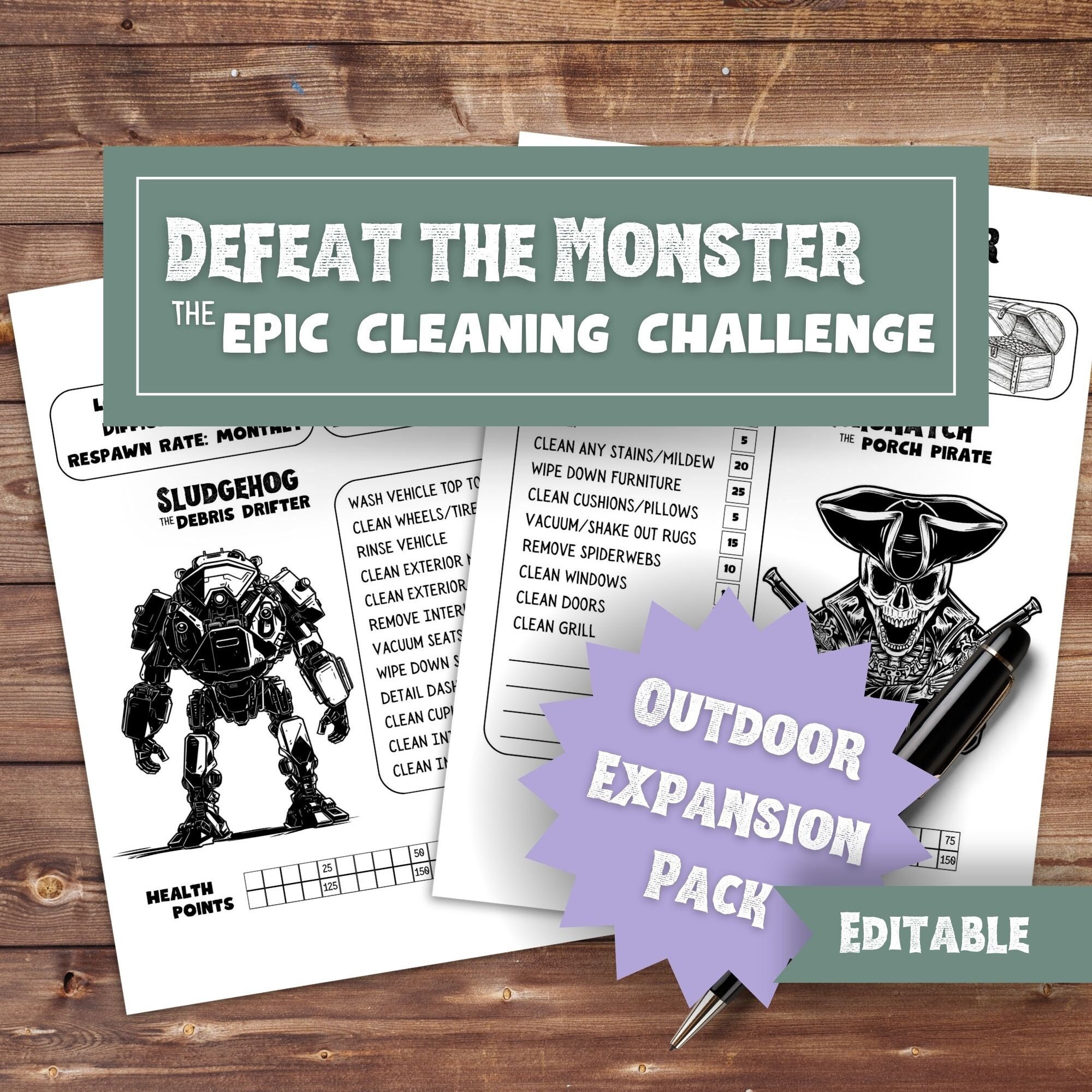 Editable ADHD Cleaning Checklist Game ADHD Kid Chore List Printable ...