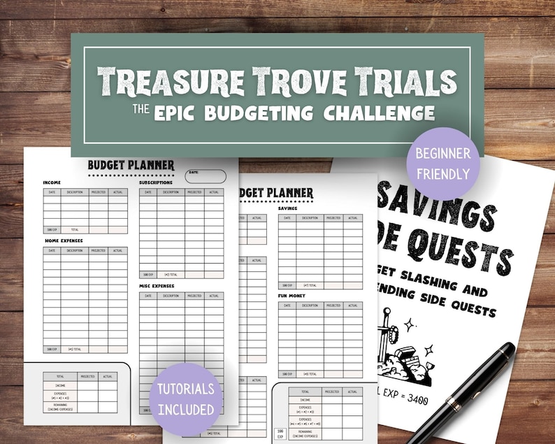 Printable Budget Planner Money Saving Challenge Debt Tracker Calendar ...