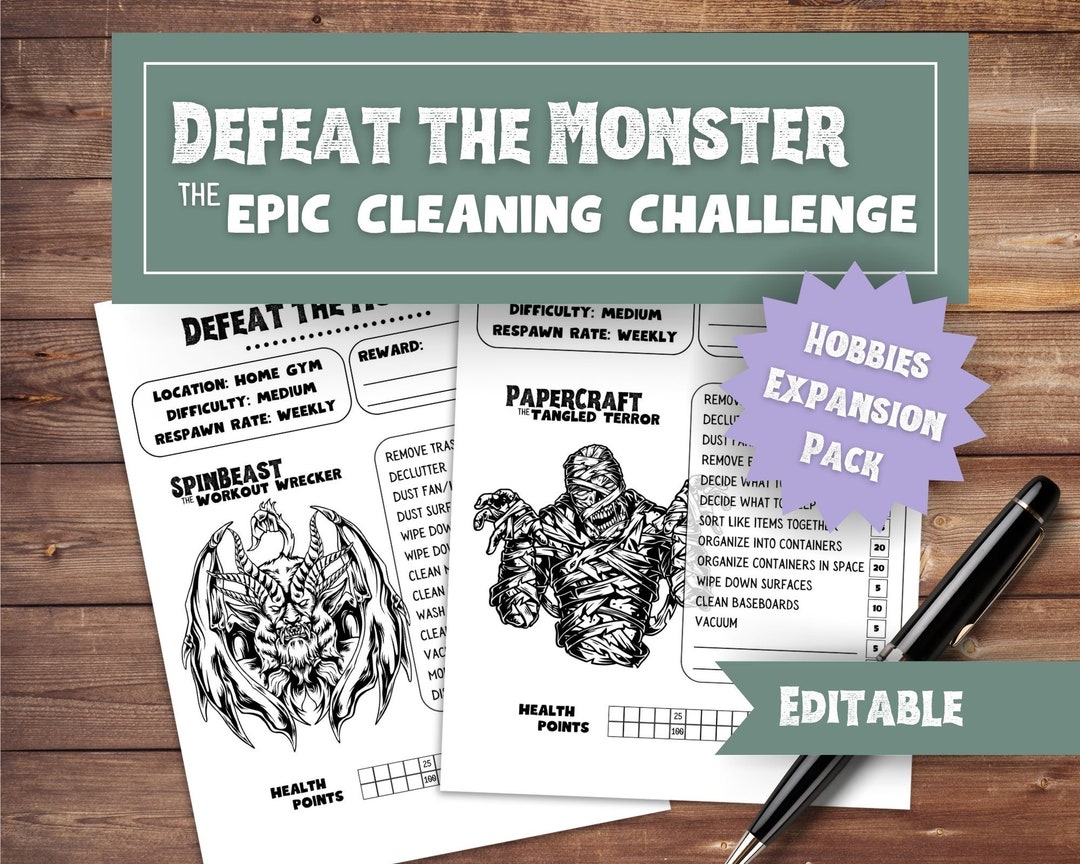 Cleaning Checklist ADHD Editable Kid Chore Chart Printable Neurodivergent Cleaning Challenge Dnd ...