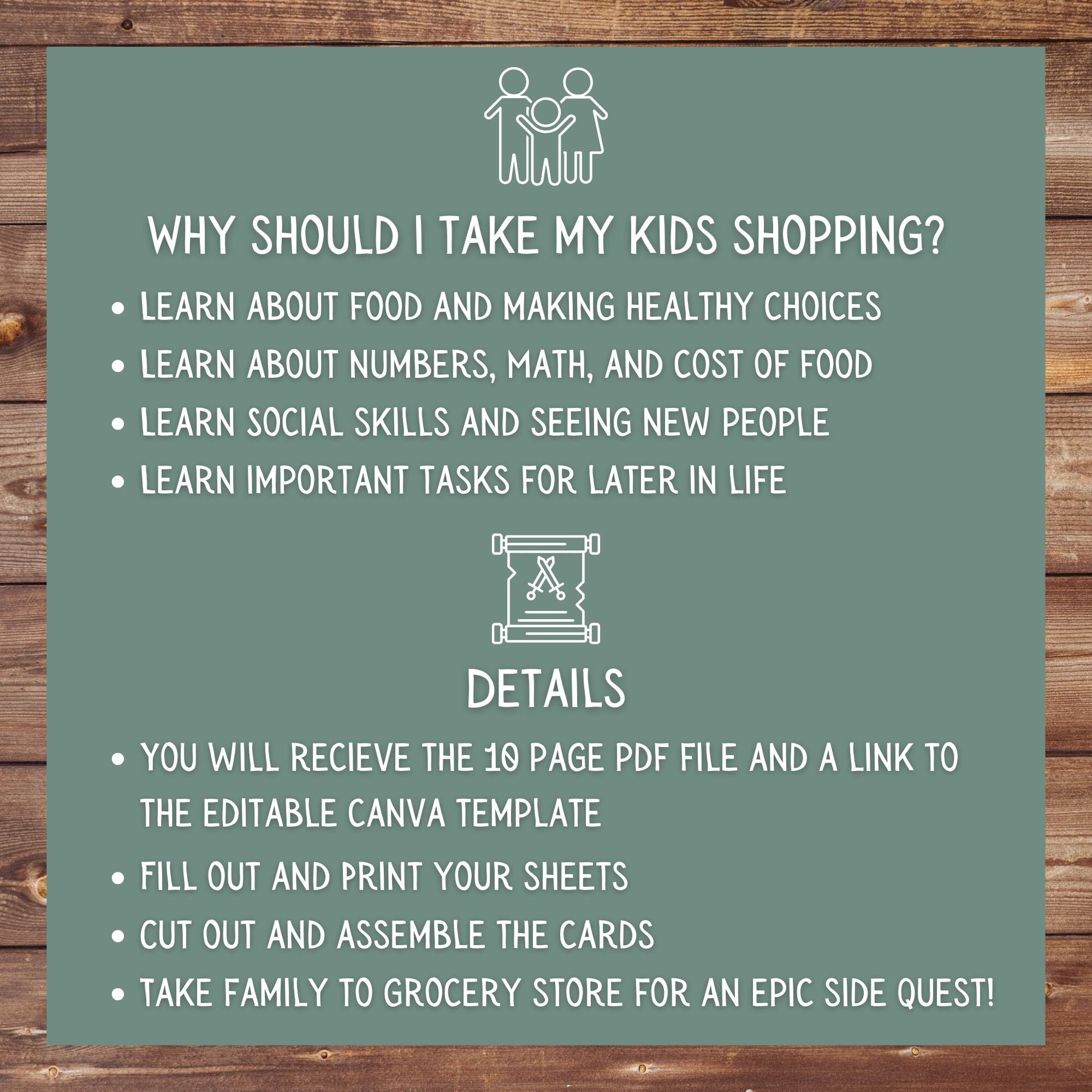 Editable Family Grocery List Game ADHD Weekly Meal Planner Printable ...