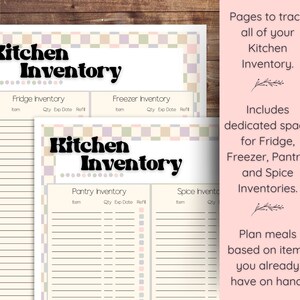 Pastel Meal Planner Editable Template Grocery List Printable Pantry ...