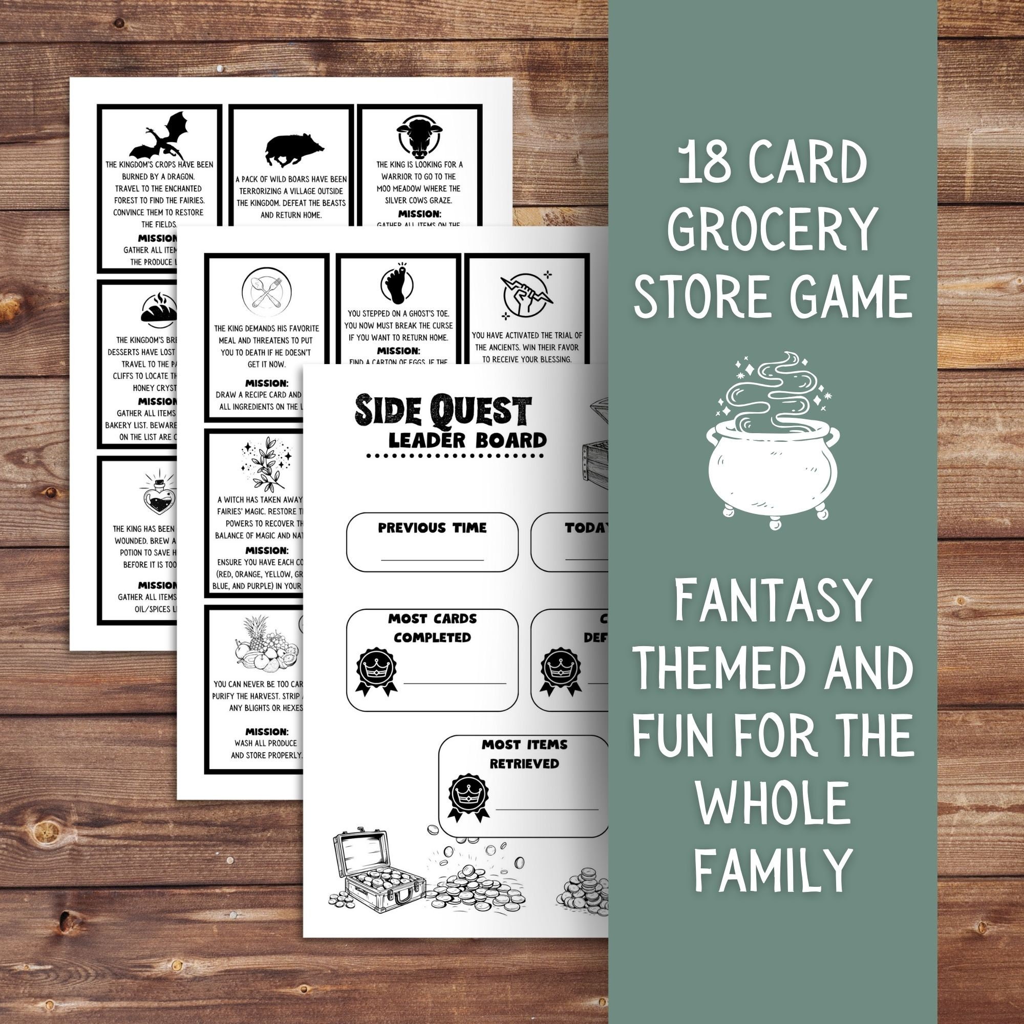 Editable Family Grocery List Game ADHD Weekly Meal Planner Printable ...