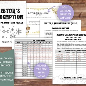 Printable Budget Planner Money Saving Challenge Debt Tracker Calendar ...