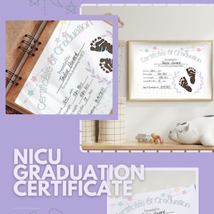 NICU Graduation Certificate NICU Baby Milestone Preemie Milestone Card ...