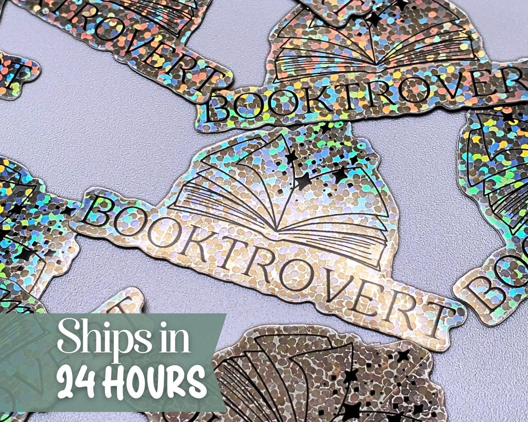Glitter Sticker for Reader Sticker Booktrovert Funny Sticker for Laptop ...