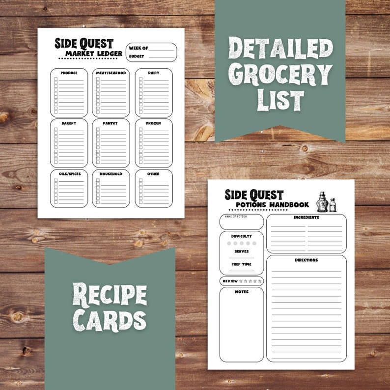 Editable Family Grocery List Game ADHD Weekly Meal Planner Printable ...