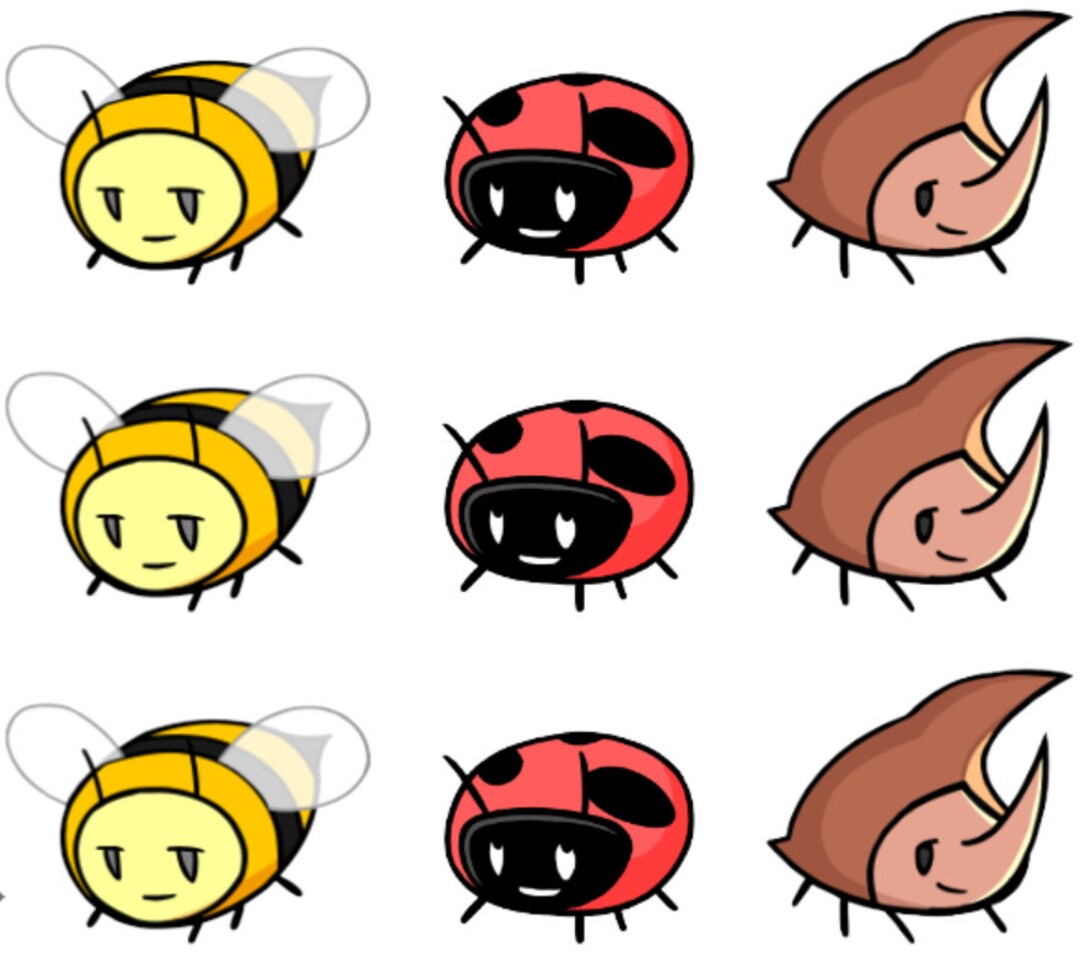 Cute Bug Stickers (medium) - 9 Pack - Etsy