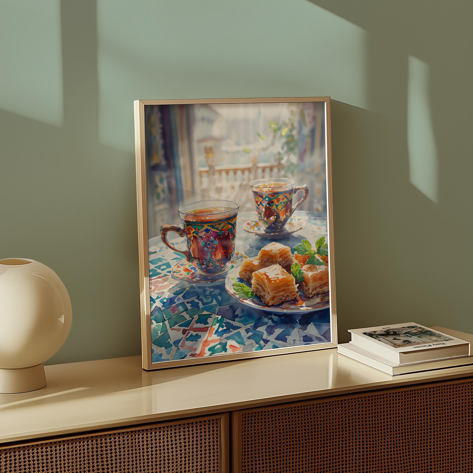 Tea Time Digital Wall Art, Turkish Tea Printable Poster, Tea Time Wall ...