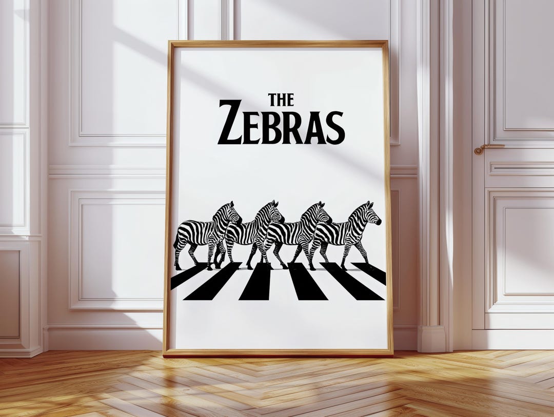 Printable Poster the Zebras, Digital Wall Art Rock Band Album Cover ...