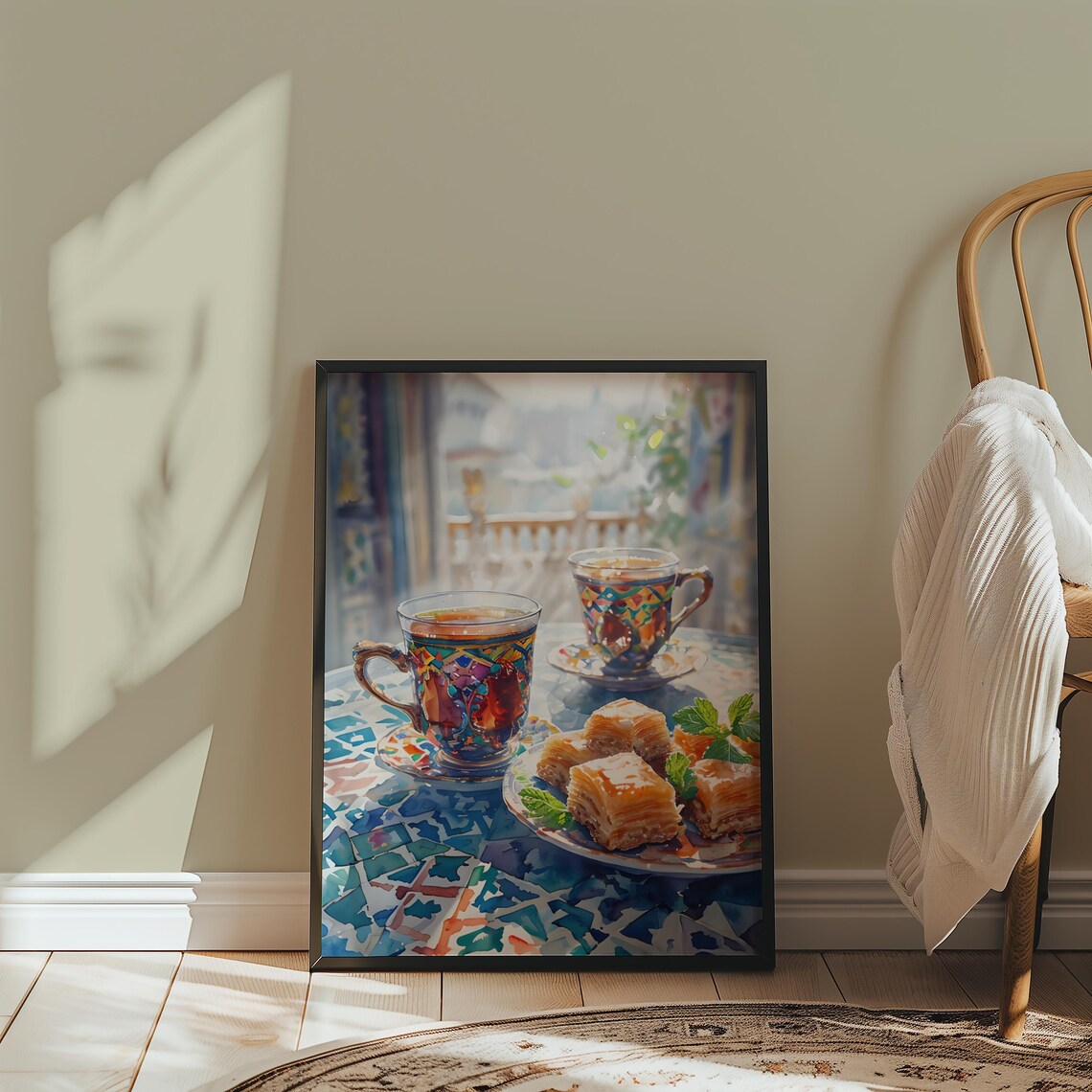 Tea Time Digital Wall Art, Turkish Tea Printable Poster, Tea Time Wall ...