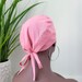 Medium, Pink Surgical Satin Lined Scrub Hat, Protect Hair W/satin Lined ...