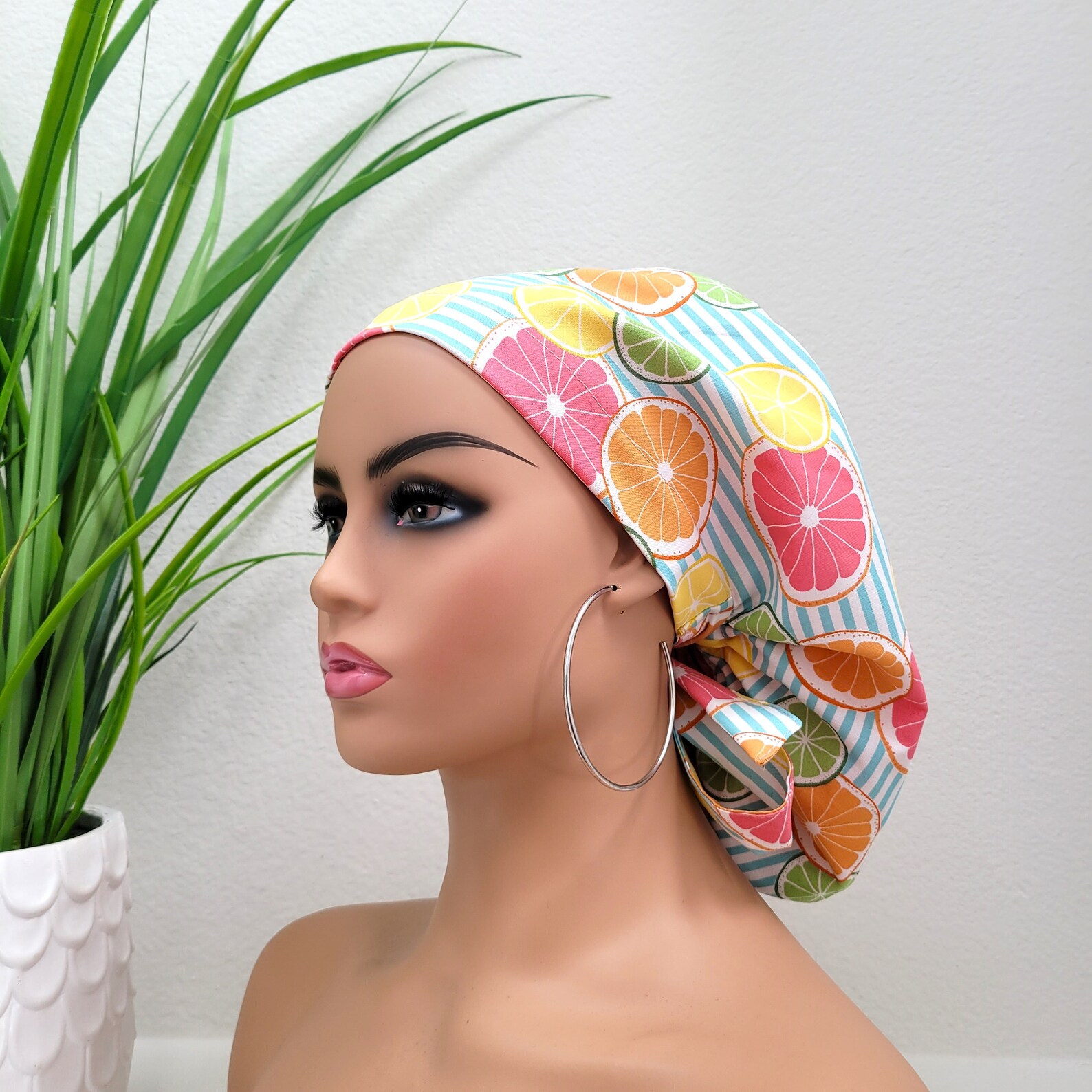 Small, Orange/lemon/lime/grapefruit Slices, Satin Lined Scrub Cap ...