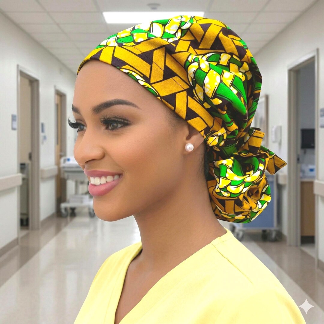 Large Satin Lined Scrub Hat, Protect Hair W/satin Lined Ponytail Scrub ...