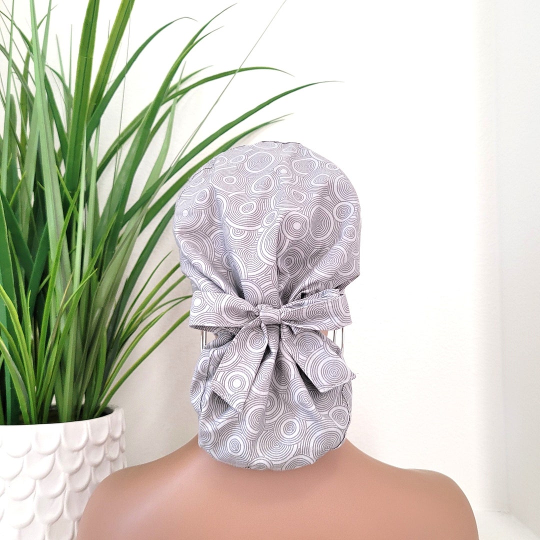 Small Satin Lined Scrub Hat, Protect Hair W/satin Lined Ponytail Scrub ...