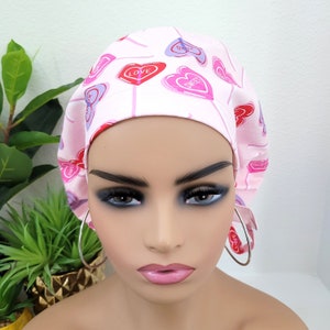 Large It Takes Love Satin Lined Scrub Hat, Protect Hair W/satin Lined ...