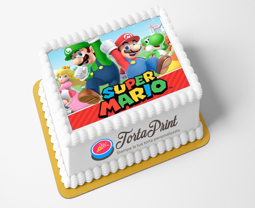 Waffle for Cake Super Mario Custom Square Img 07 - Etsy