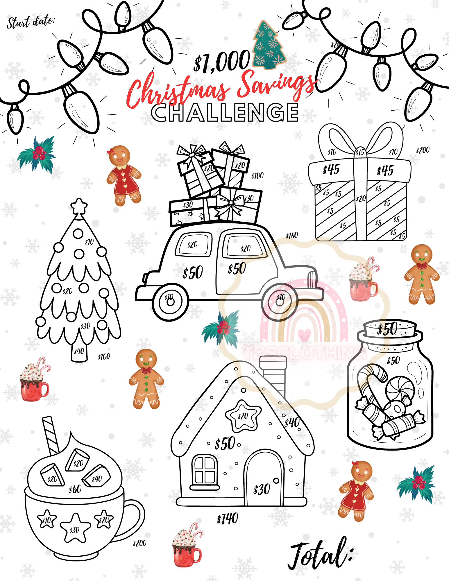 Saving's Challenge Bundle Coloring Pages - Etsy